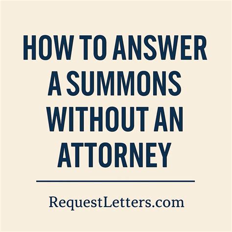 How To Answer A Summons Without A Lawyer Step By Step Guide