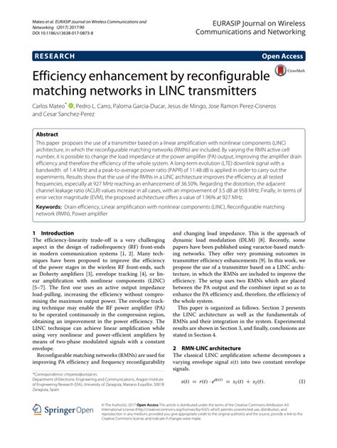 Pdf Efficiency Enhancement By Reconfigurable Matching Networks In Linc Transmitters