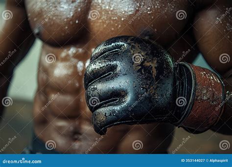 Mma Fighter Showing His Glove After Training Session Stock Image Image Of Fitness Kickboxing