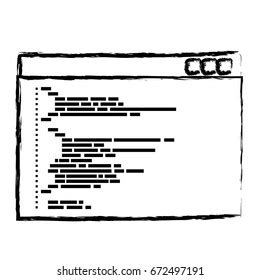 Monochrome Blurred Silhouette Programming Window Script Stock Vector
