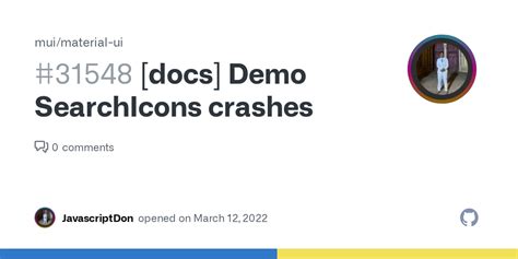 Docs Demo Searchicons Crashes · Issue 31548 · Muimaterial Ui · Github
