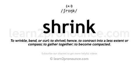 Pronunciation Of Shrink Definition Of Shrink YouTube