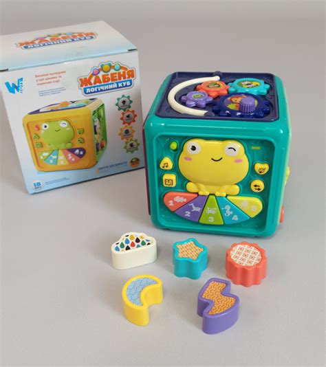 Логічний музичний Куб сортер мультибокс пісні казки Wtoys озвучування Українською мовою Зелений