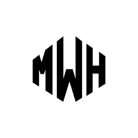 Mwh Bokstavslogotypdesign Med Polygonform Mwh Polygon Och Kubform Logotypdesign Mwh Hexagon