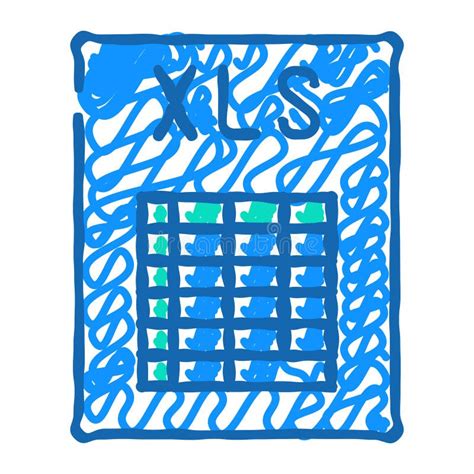 Xls File Format Document Icon Doodle Illustration Stock Vector Illustration Of Extension