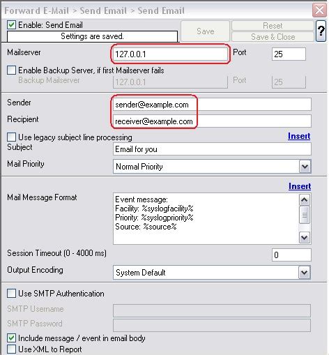 How To Setup An Send Mail Action Monitorware Agent