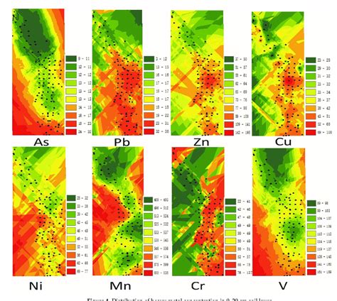 Distribution Of Heavy Metal Concentration In 0 20 Cm Soil Layer
