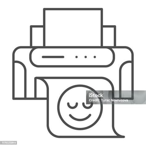 프린터 가는 선 아이콘입니다 흰색으로 격리된 기계 벡터 그림을 인쇄합니다 잉크 젯 개요 스타일 디자인 웹 및 응용 프로그램을 위해 설계 Eps 10 0명에 대한 스톡 벡터