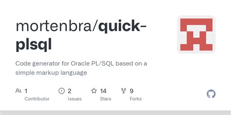 Github Mortenbraquick Plsql Code Generator For Oracle Plsql Based On A Simple Markup Language