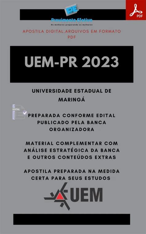 Provimento Efetivo Concursos Apostila Uem Pr Técnico Administrativo