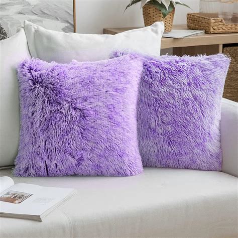 Miulee Pack Of 2 Ultra Soft Fluffy Throw Pillow Covers