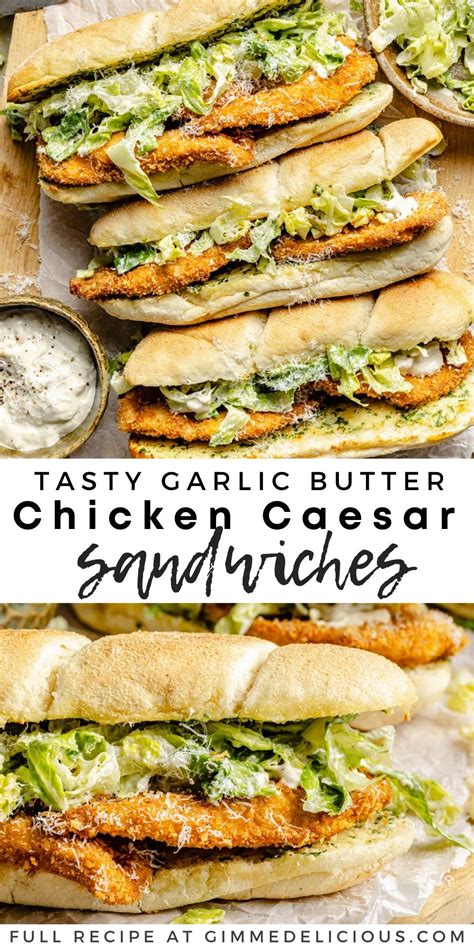 Chicken Caesar Sandwiches Gimme Delicious