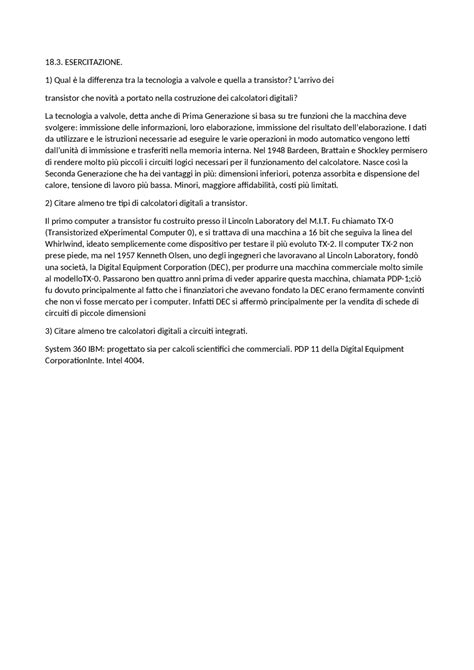 Esercitazioni Di Informatica Esercizi Di Elementi Di Informatica