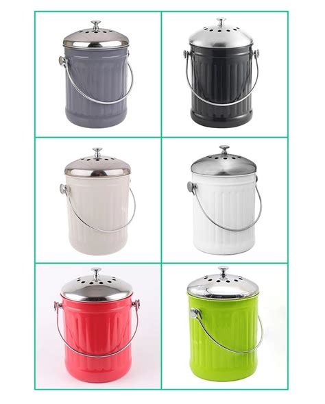 1 3 Gallon Compost Bin Kitchen Stainless Steel Compost Bin Charcoal