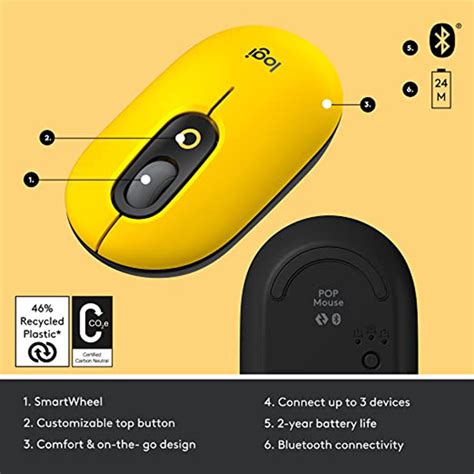 Buy Logitech POP Wireless Optical Performance Mouse With Silent Click Buttons DPI