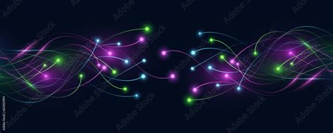 Digital Background With Glowing Futuristic Neural Connectors Analyze