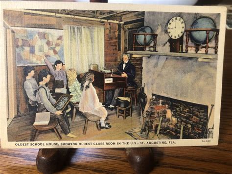 1950s St Augustine Fl Oldest School House Showing Oldest Class Room In