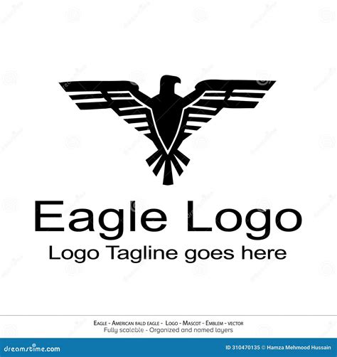 Eagle Logo Flying Bird Emblem Minimalistic American Bald Eagle