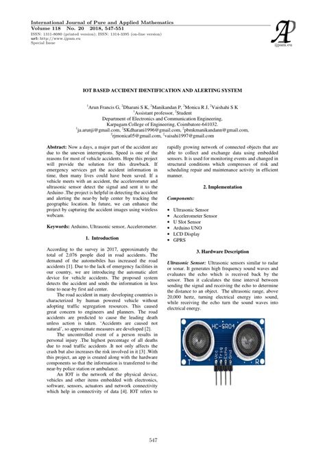 PDF IOT BASED ACCIDENT IDENTIFICATION AND ALERTING SYSTEM