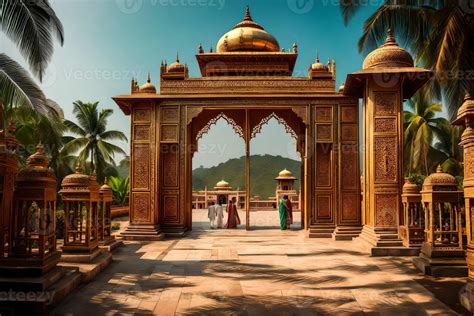 The Golden Gate Of The Palace In India Ai Generated 30833211 Stock