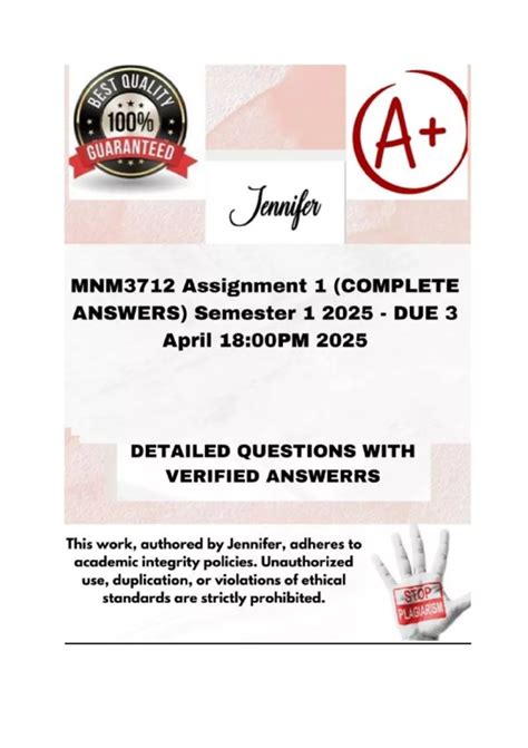 Mnm3712 Assignment 1 Complete Answers Semester 1 2025 Due 3 April