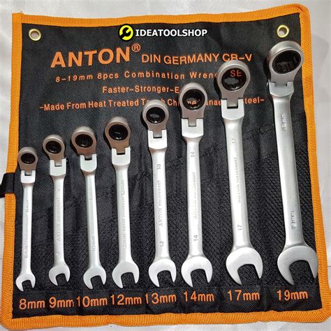 ประแจ แหวนฟรีพับได้ [ พับได้ ] ยี่ห้อ Anton 8 ตัวชุด ประแจปากตายแหวนข้างฟรี ฟรีพับ แอนตัน ชุด