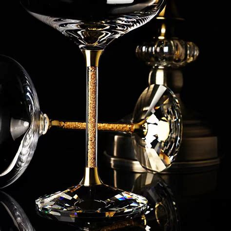 Fancy Wine Glass Gold Foil Elegance Glasscias