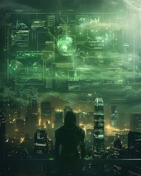 Premium Photo Cyberpunk Cityscape With Holographic Interface