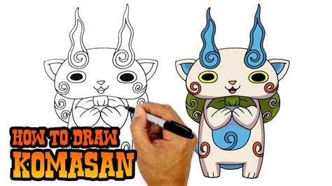 How To Draw Komasan Yokai Watch Anime Characters C4k Academy