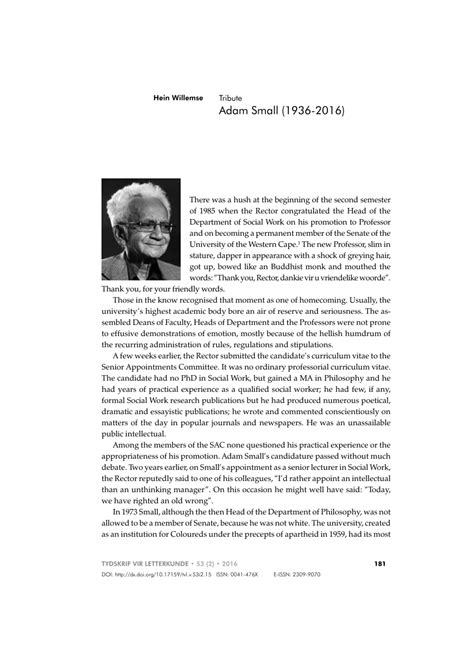 Pdf Adam Small 1936 2016