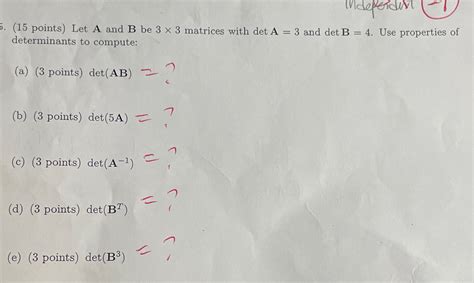 Solved 15 ﻿points ﻿let A And B ﻿be 3×3 ﻿matrices With