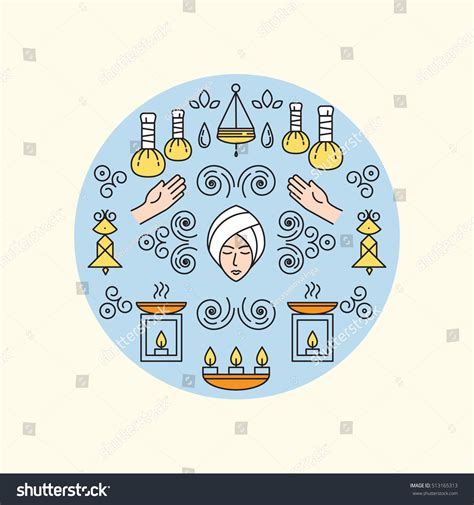 Modern Flat Style Massage Circle Conceptual Stock Vector Royalty Free