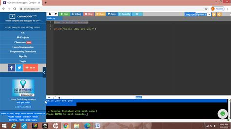 Python Tutorial 2displaymessage Comments Youtube