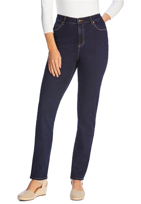 Woman Within Womens Plus Size Comfort Curve Straight Leg Jean Jean