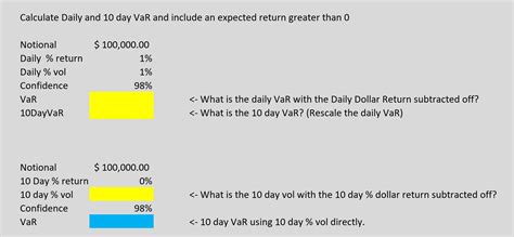 [solved] calculate daily and 10 day var and includ solutioninn