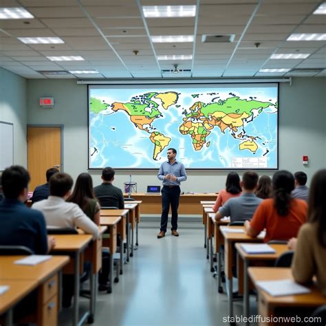 University Classroom With Maps And Simulators Stable Diffusion Online
