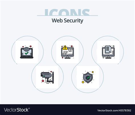 Web Security Line Filled Icon Pack 5 Icon Design Vector Image