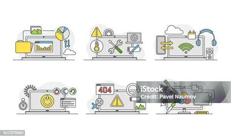 노트북 사용자 정의 세트 수리 유지 보수 복원 및 구성 개념 벡터 일러스트 레이 션 개발에 대한 스톡 벡터 아트 및 기타 이미지 개발 개선 검색 Istock