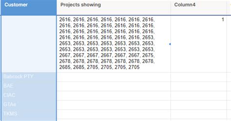 count the number of projects per customer — smartsheet community