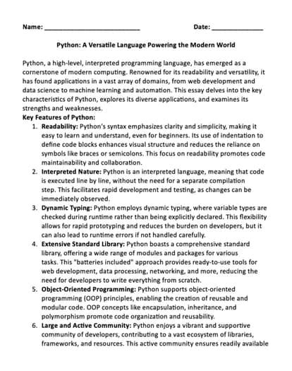 Python Computer Worksheet 100 Editable By The Stem Center Tpt