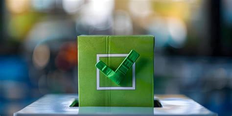 Green Voting Tick In Checkbox Symbolizes Fundamental Right To Choose In