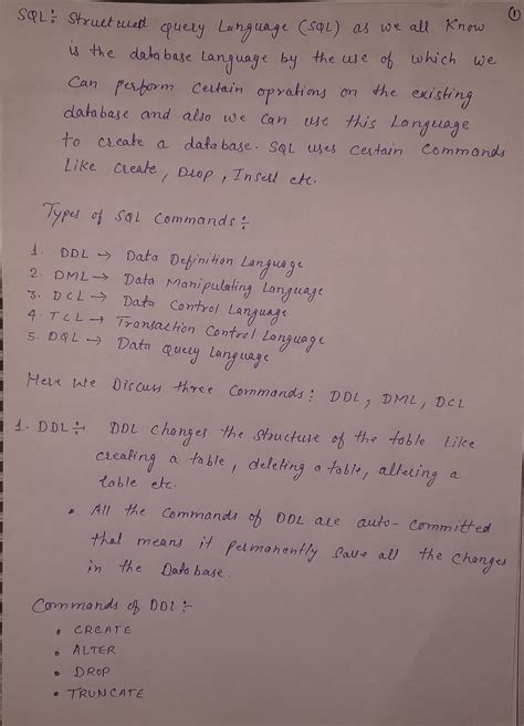 [solved] explain different types of sql ddl dml and dcl with suitable course hero