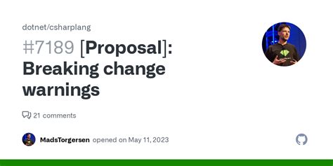 Proposal Breaking Change Warnings Issue Dotnet Csharplang GitHub