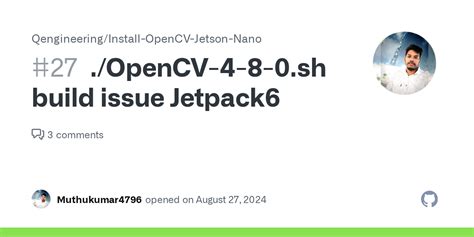 Opencv 4 8 0sh Build Issue Jetpack6 · Issue 27 · Qengineeringinstall Opencv Jetson Nano