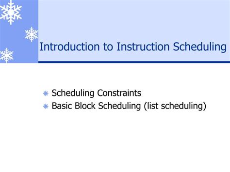 Ppt Introduction To Instruction Scheduling Powerpoint Presentation Free Download Id3856901
