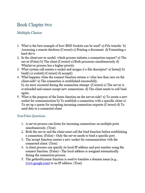 Book Chapter Two Pdf Network Socket Port Computer Networking