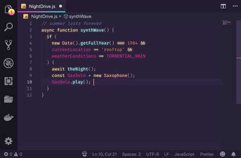最龐克的 Vs Code 主題： Make Your Editor Rock In A Synthwave Way From Zen To Code