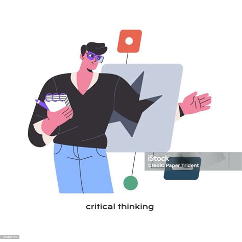 비판적 사고를 가진 사람은 테스트 탐구합니다 분석적 사고방식 논리적 분석 합리적 사고 회의적 정신 과정 Mbti의 유형입니다 흰색 배경에 평평한 고립 된 벡터 그림 개념에