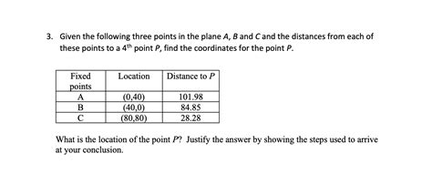 Solved Given The Following Three Points In The Plane A B And Chegg