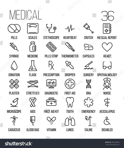 Set Of Medical Icons In Modern Thin Line Style High Quality Black